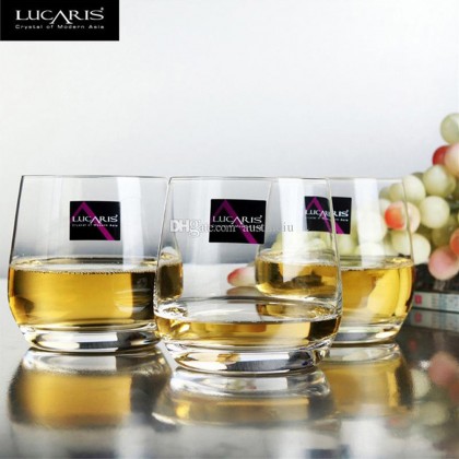 (Set Of 6) Lucaris Hong Kong Hip High Quality Double Rock Lead Free Crystal Clear Whisky Glass ...